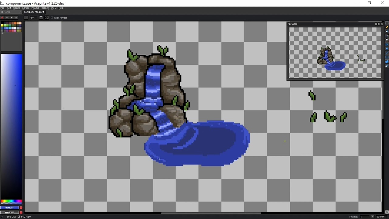 WaterFall!! TimeLapse pixel art - Cascada timelapse - YouTube