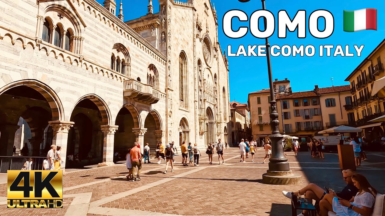LAKE COMO ITALY WALKING TOUR | COMO ITALY CITY AND LAKEFRONT TOUR 4K 60 ...