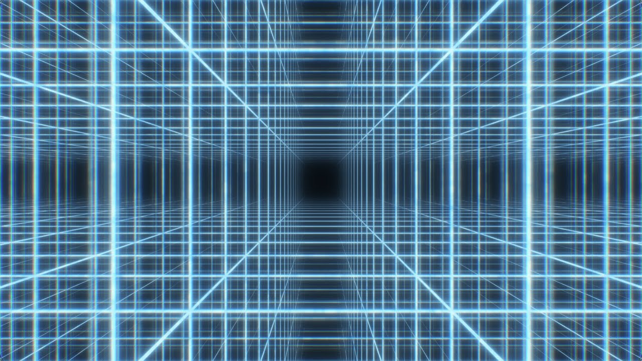 Retro 80s Neon Light Wireframe Grid Cube Array Synthwave 3D Tunnel 4K ...