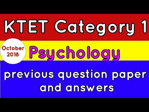 KTET | previous question paper and answers | ktet psychology | ktet ...