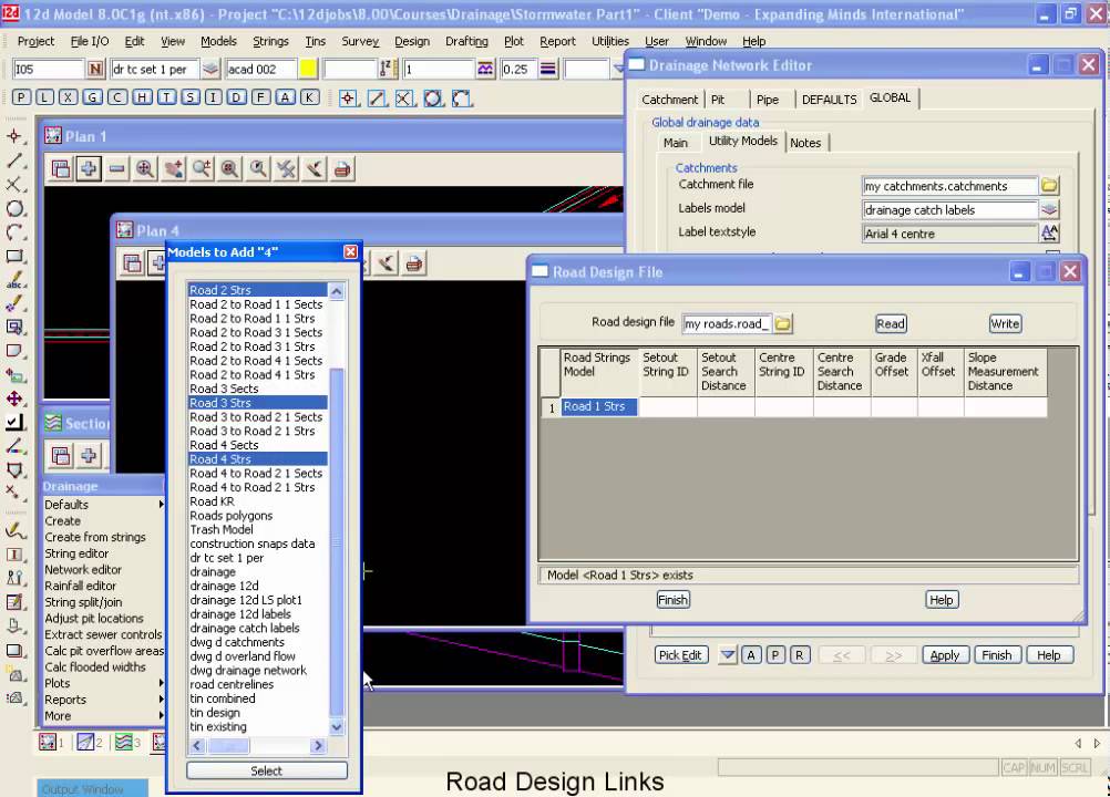 12d V8 Intro to Stormwater 06 - Drainage Network Editor – Vertical ...