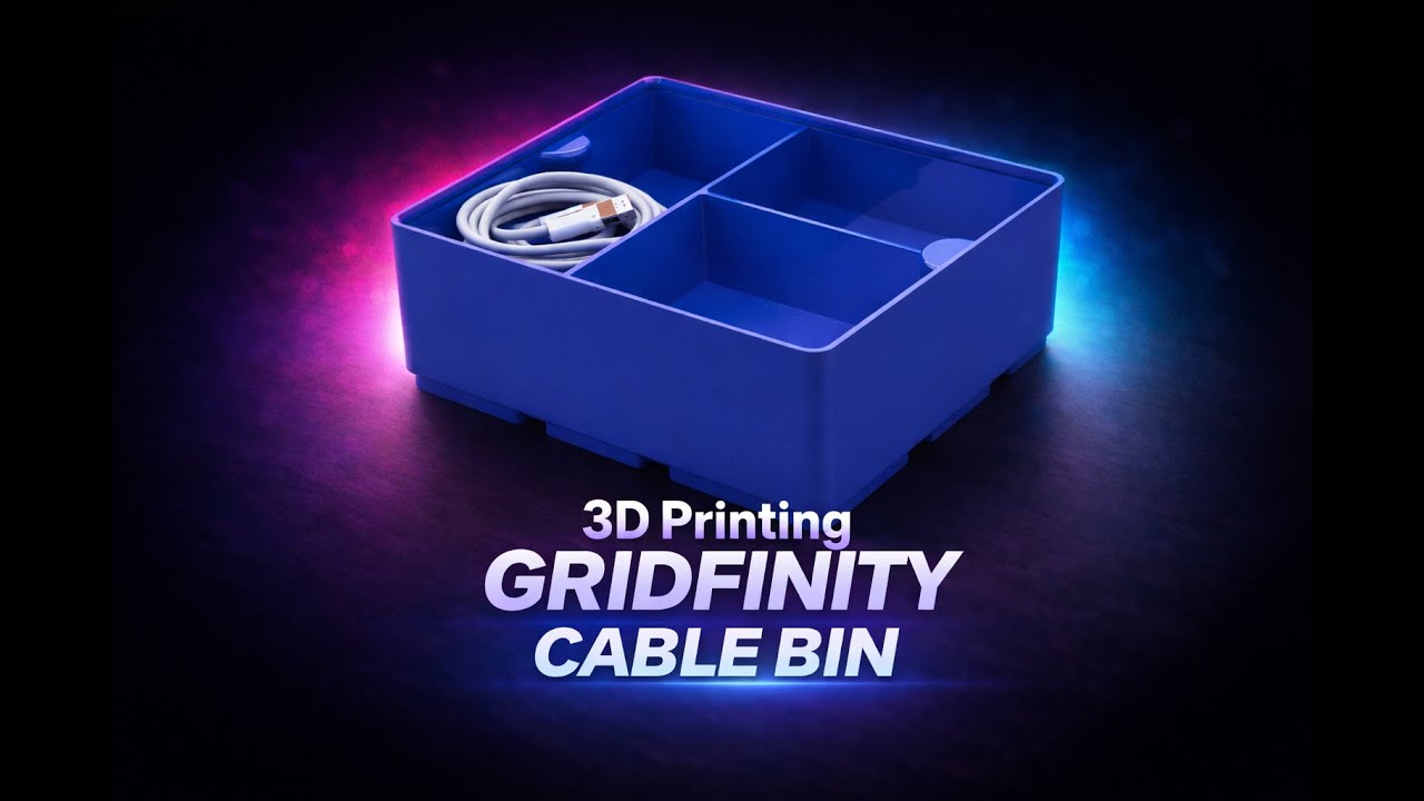 3D Printing a Gridfinity Cable Bin (3x2) | Desk Organization Build ...