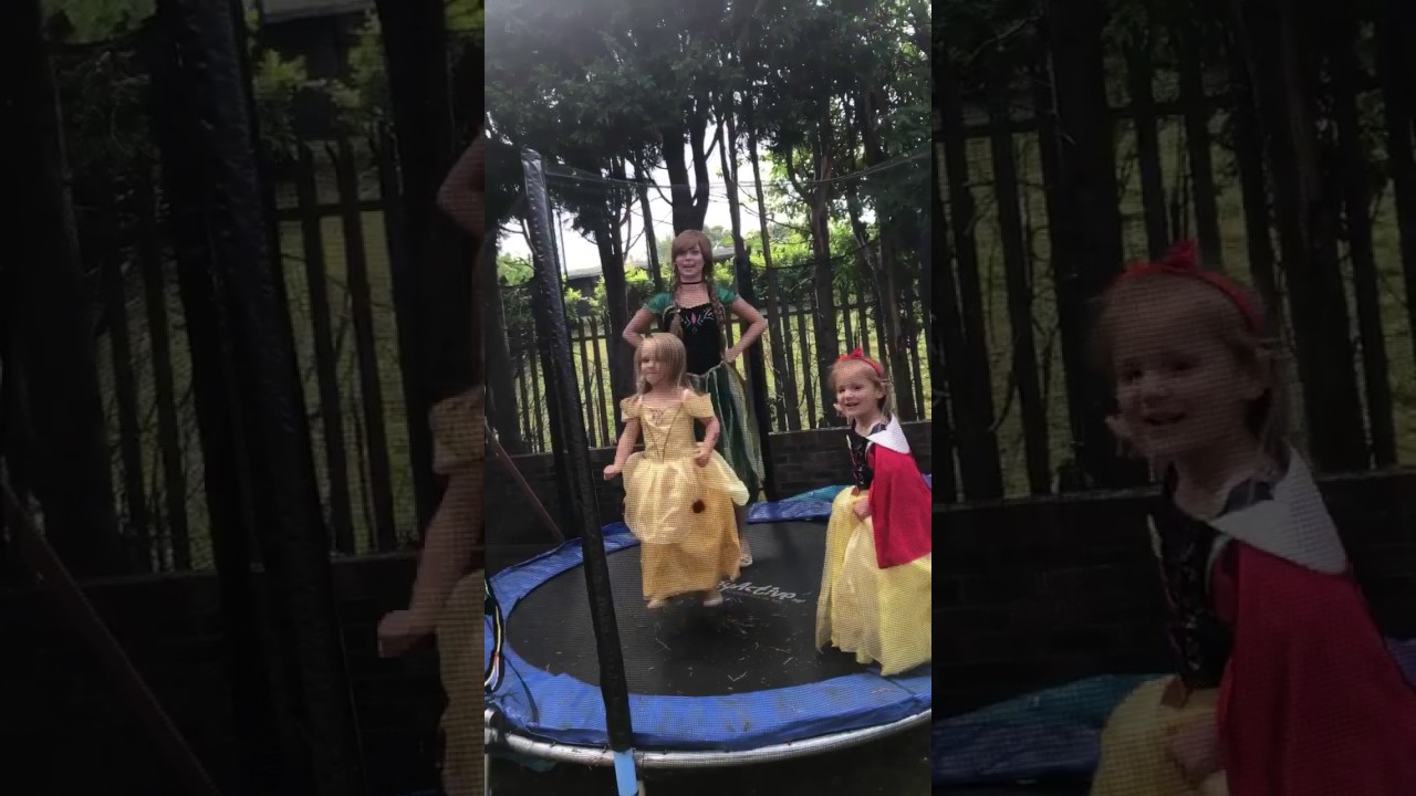 Elsa and Anna - trampoline fun - tricks - Disney's Frozen - Frozen ...