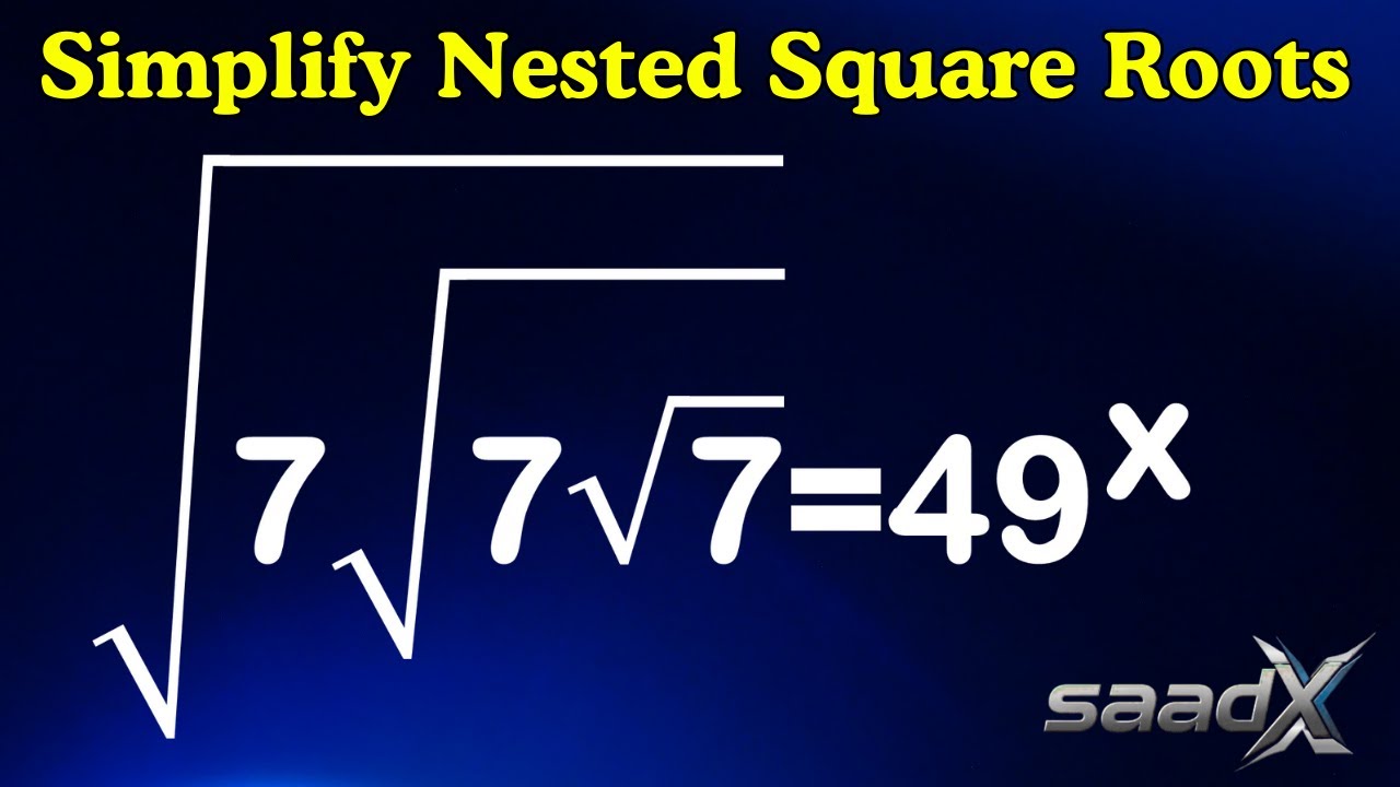 Simplify Nested Square Roots | Express in Terms of Exponents - YouTube