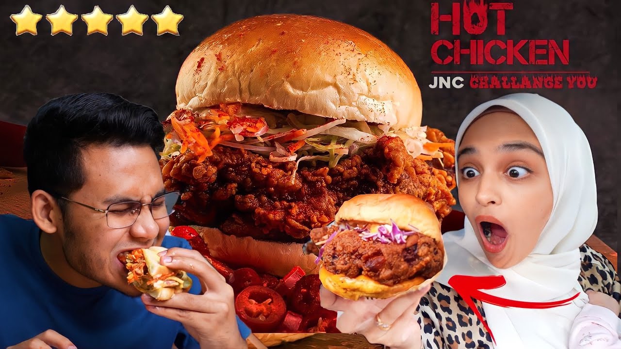 Aku sahut CHALLENGE HOT CHICKEN! 🔥 dari JNC Burger! - YouTube