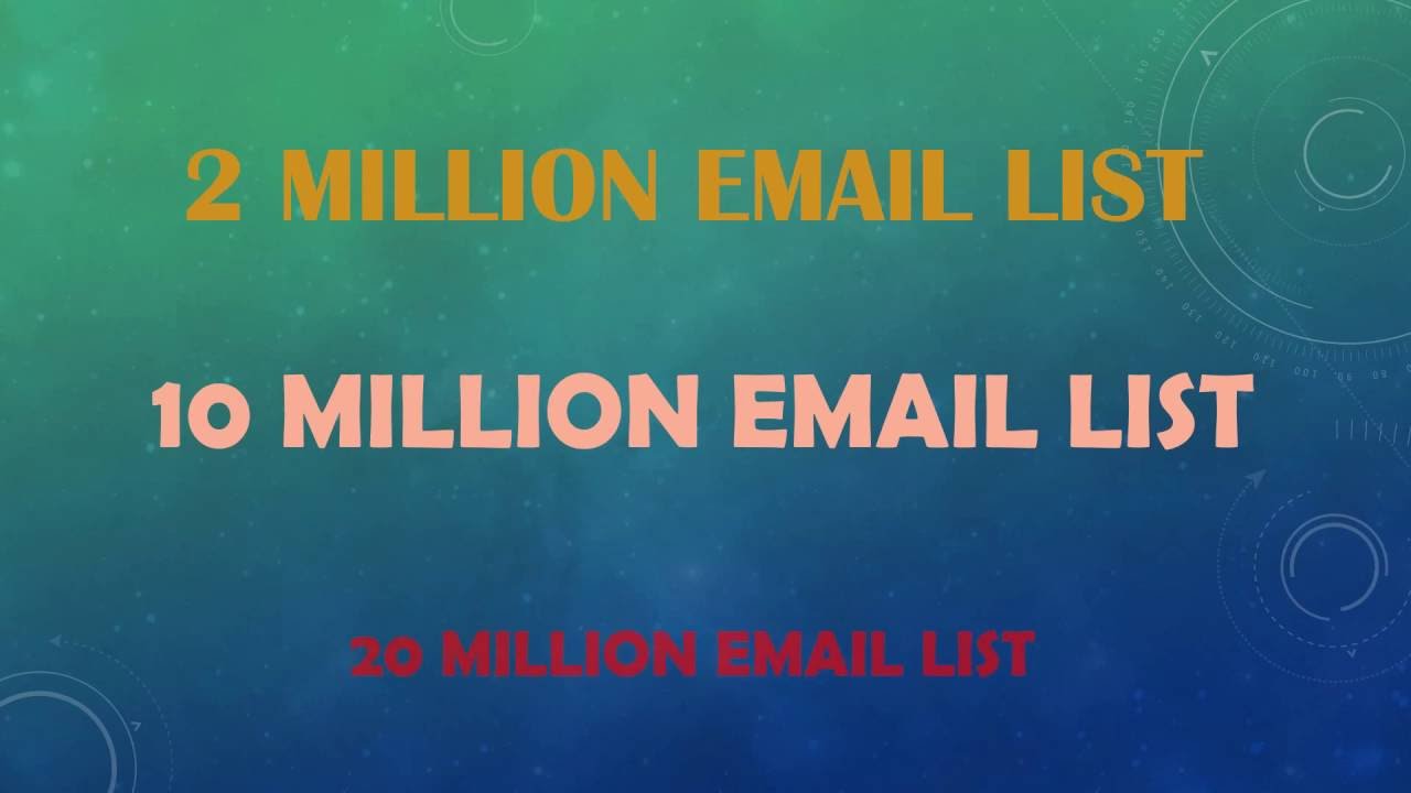 How to get 20 million email list - YouTube
