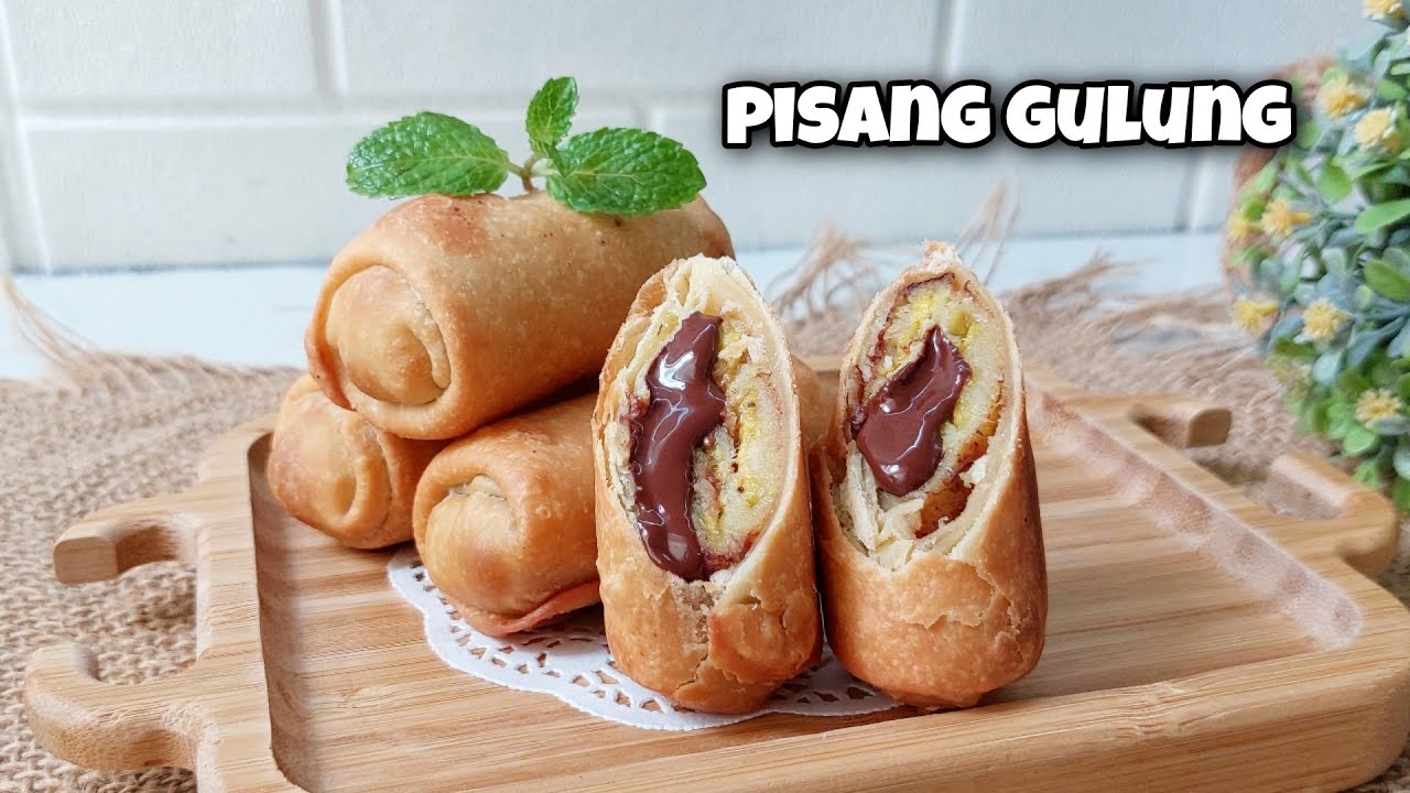IDE CEMILAN SIMPEL!! NO MIXER NO OVEN!! PISANG GULUNG COKLAT RENYAH ...