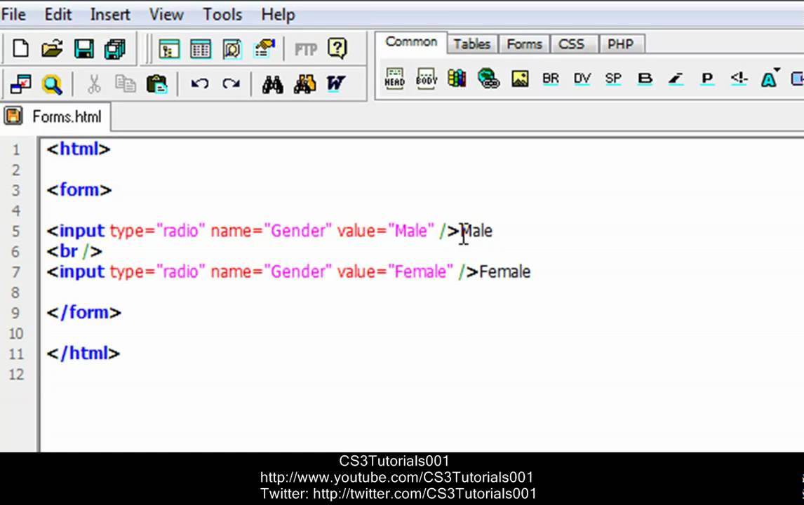 HTML Editing & Programming Tutorial -10- Radio Buttons - YouTube