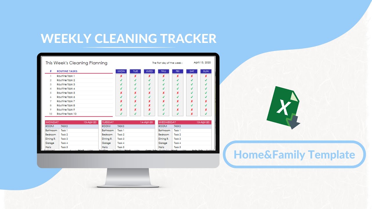 Weekly Cleaning Tracker Excel Template - YouTube