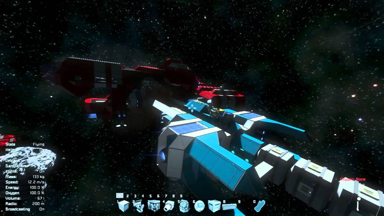 Space Engineers - Inventory mass Inertia - Test 2 - YouTube