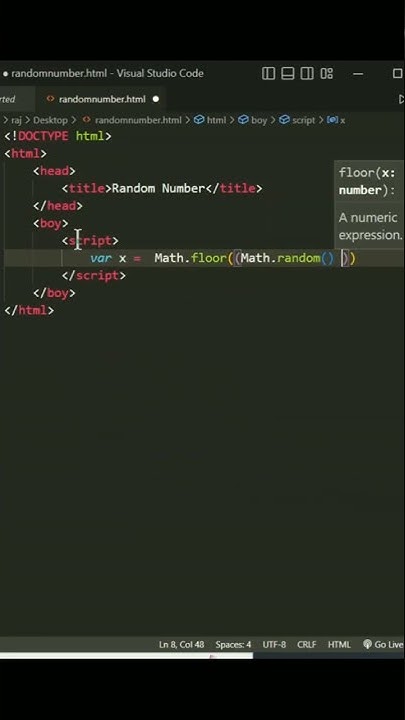 Random Number Random Number Javascript Generate Random Number In Javascript Shorts Random