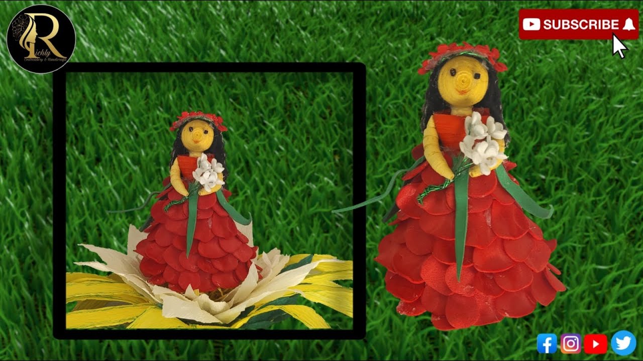 Paper quilling doll/ Thumbelina quilling doll/ DIY - YouTube