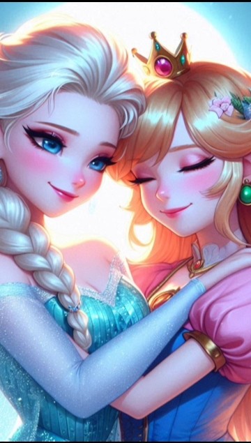 Disney elsa and princess peach cute moment 😘#disnyprincess#shortsfeed ...