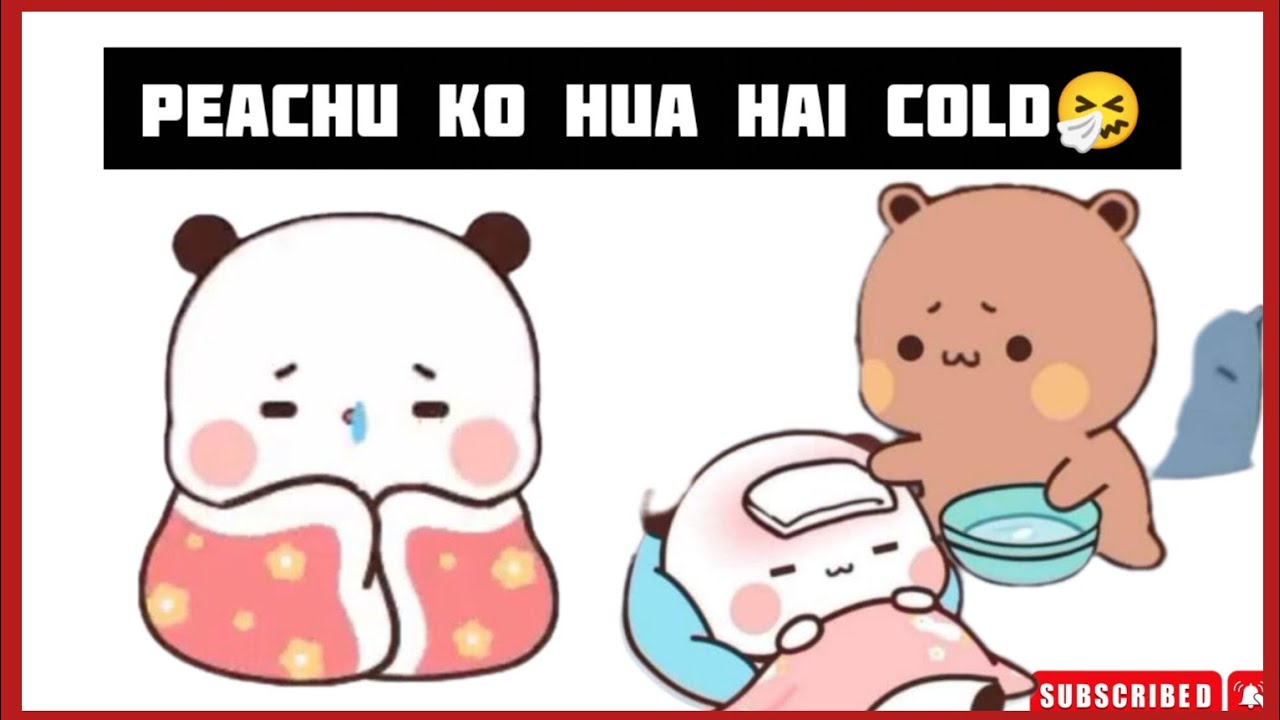 Peachu Ko hua Hai Cold 🤧Goma and Peach story||cute Gomapeach peach and ...