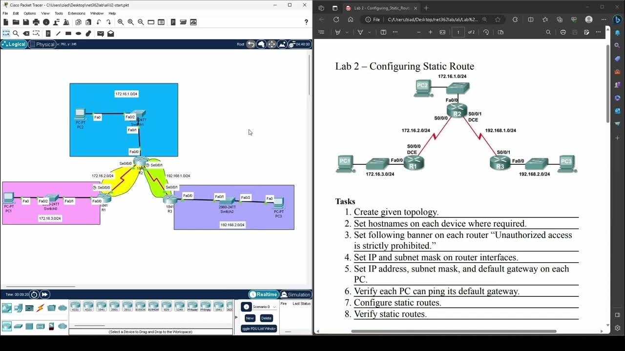 NET362 LAB 2 Configuring Static Route - YouTube