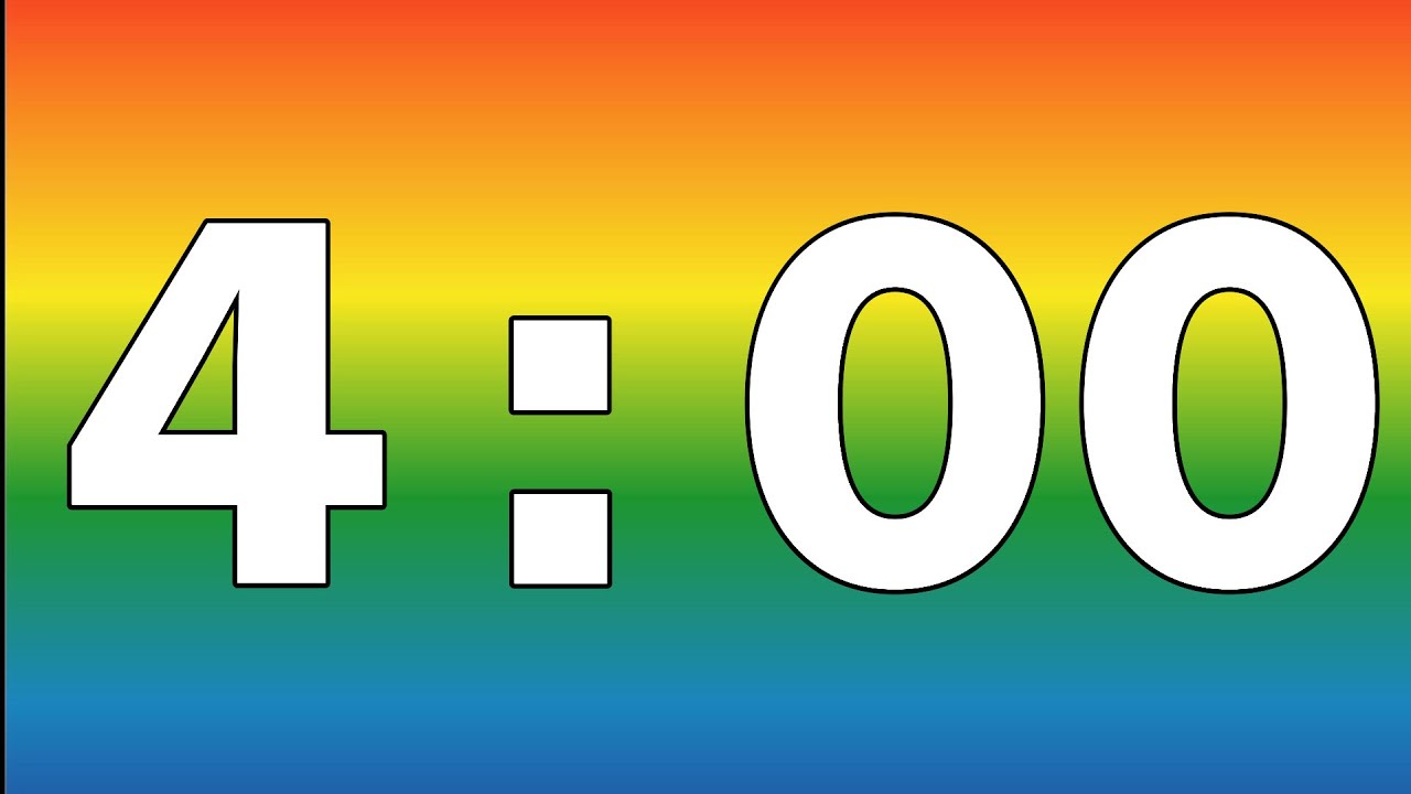 [ 4:00 ] Bright rainbow countdown timer - YouTube