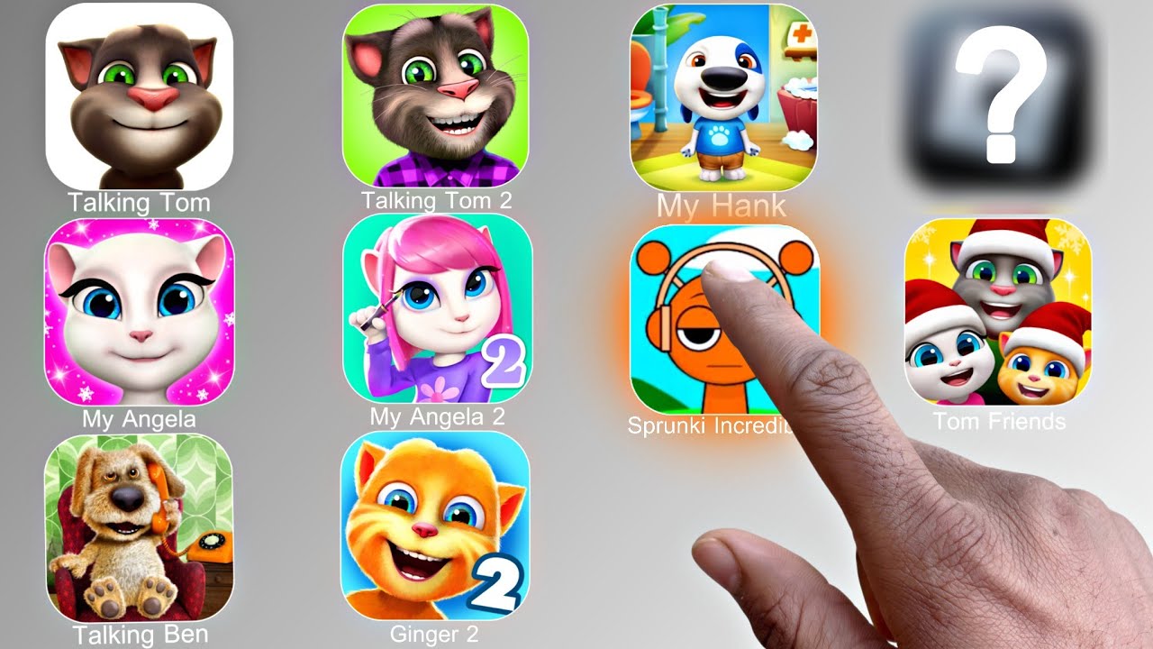 Talking Tom,Talking Tom 2,My Hank,My Angela, Roblox,My Angela 2,Sprunki ...