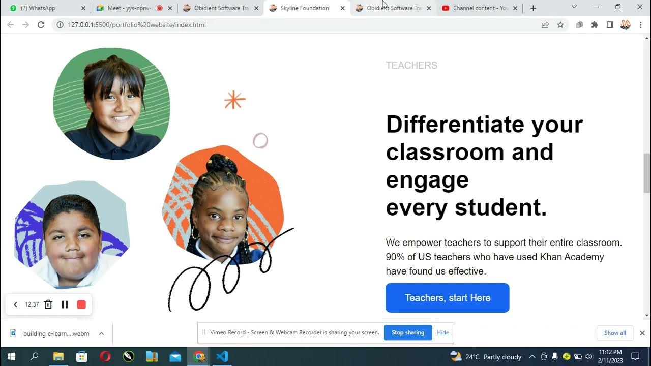 building e learning website with html css part 8 - YouTube