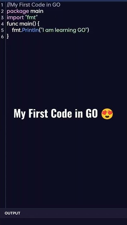 My First Code in GO 😍 #google #shorts - YouTube