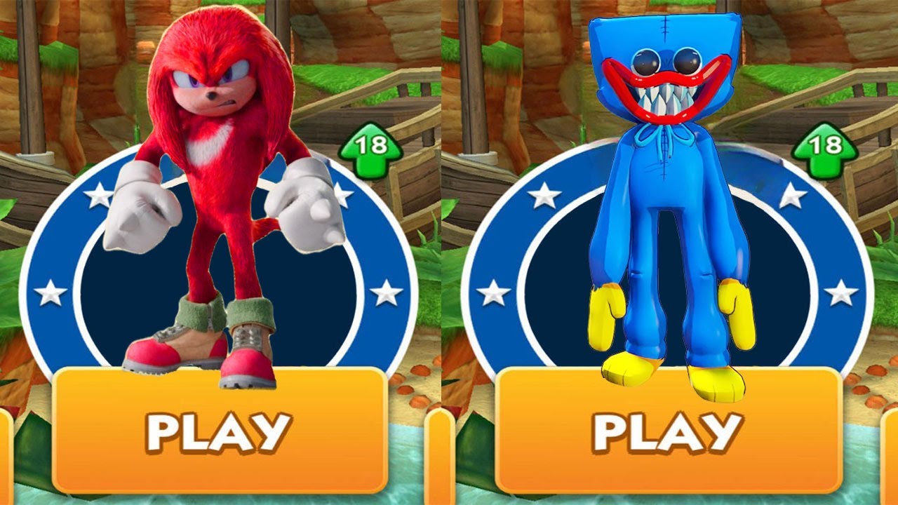 Sonic Dash vs Huggy Wuggy Runner - Movie Knuckles vs All Bosses Zazz ...