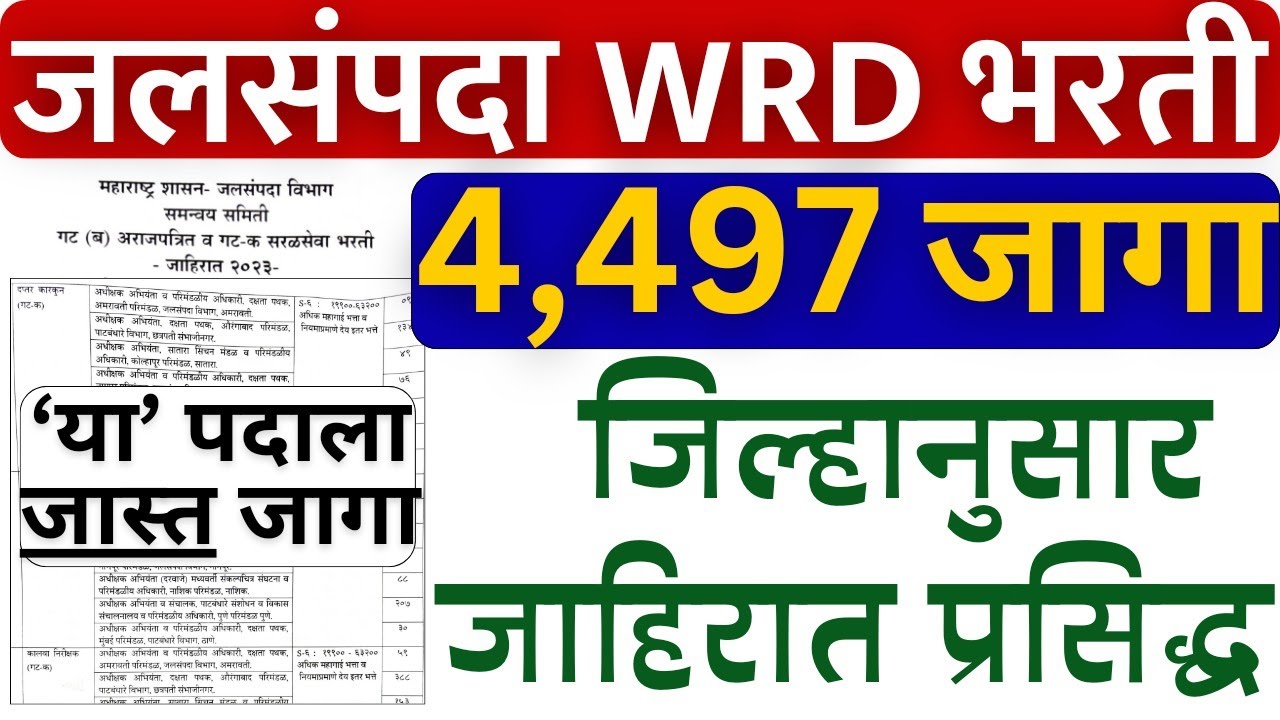 सरळसेवा भरती 2023 | wrd recruitment 2023 | wrd qualification| wrd ...