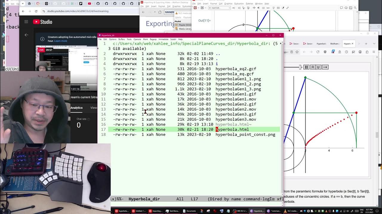 Xah Talk Show Ep617 Wolfram Language Coding, Geometry, Hyperbola ...