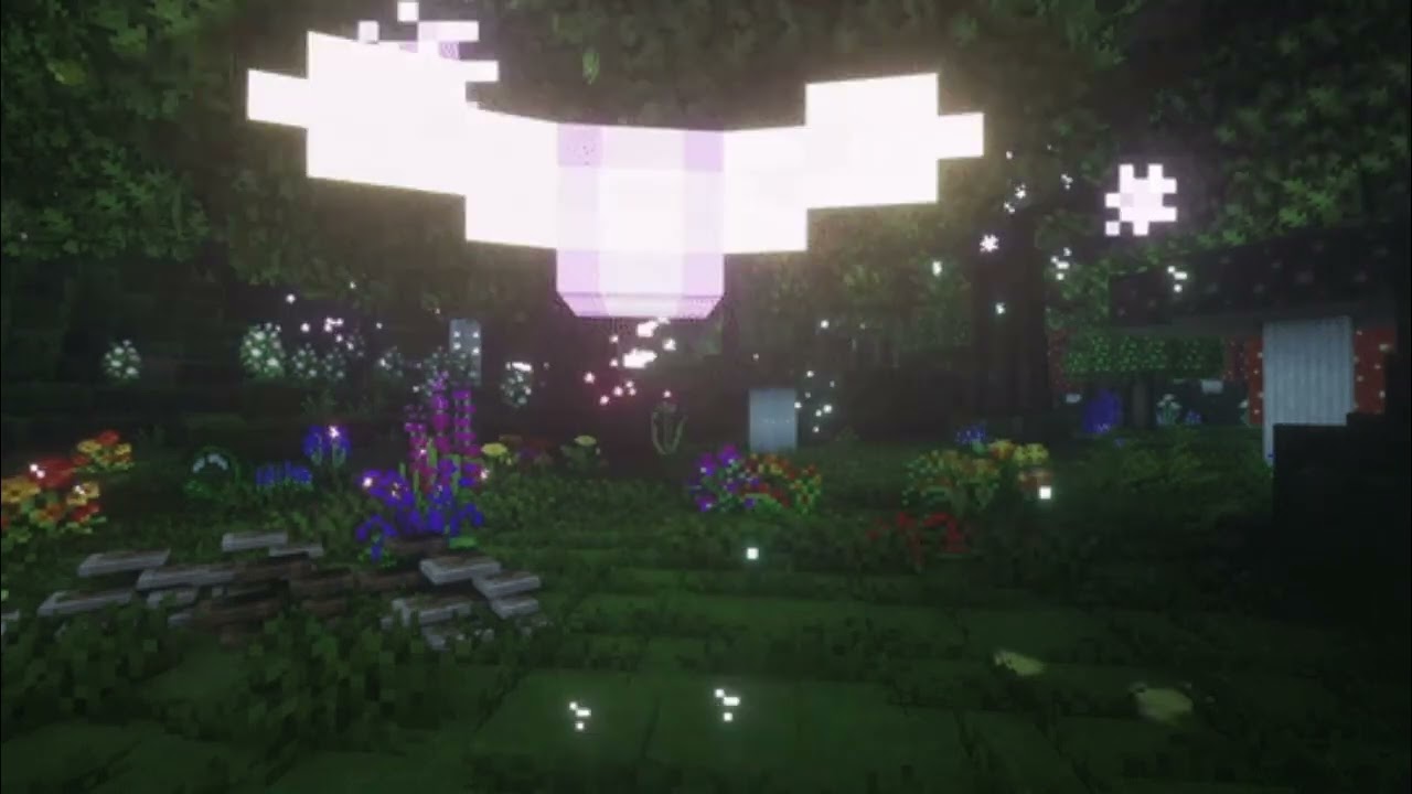 Minecraft Cherry Blossom Lake Ambience at Night with box Music - YouTube