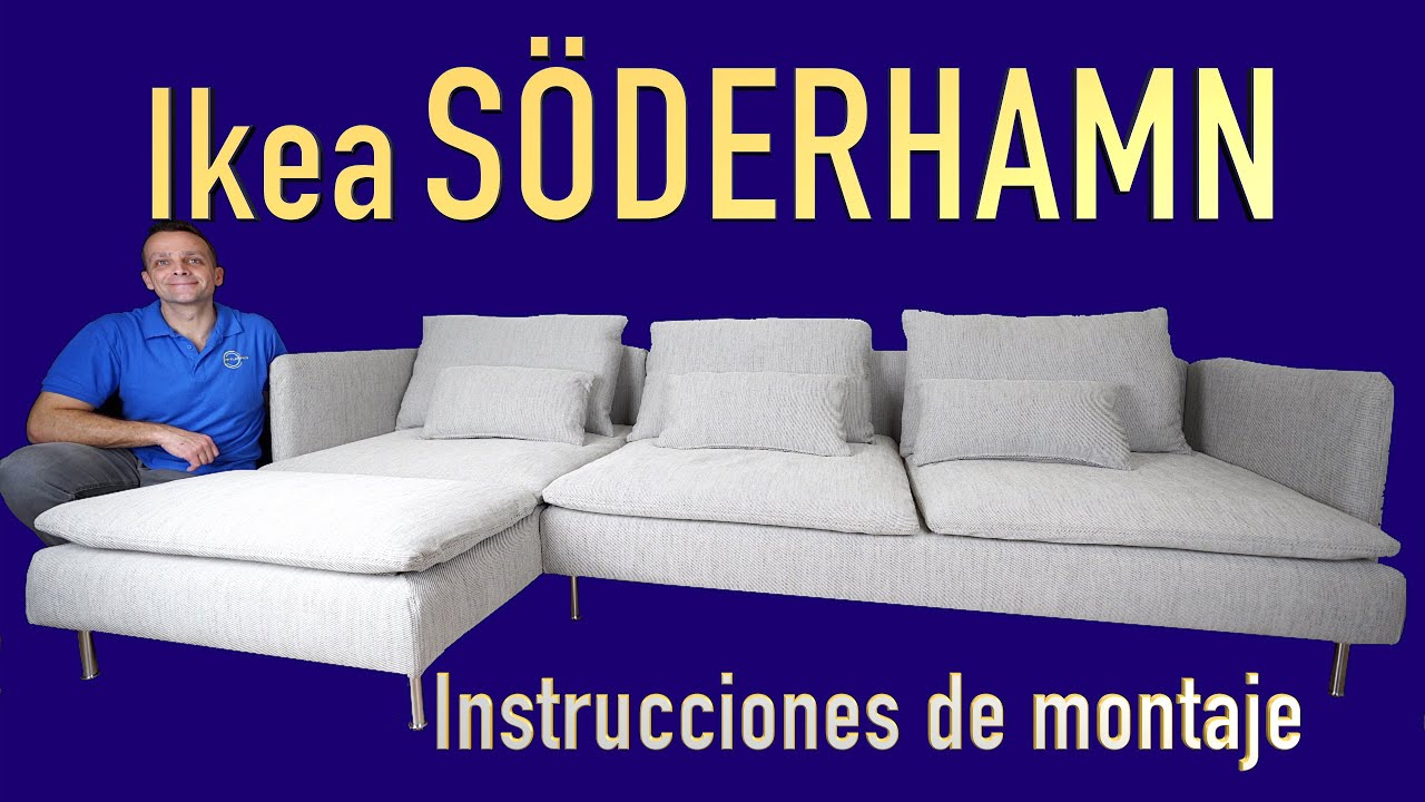 Ikea SÖDERHAMN Sofá de 4 plazas con chaiselongue Instrucciones de ...