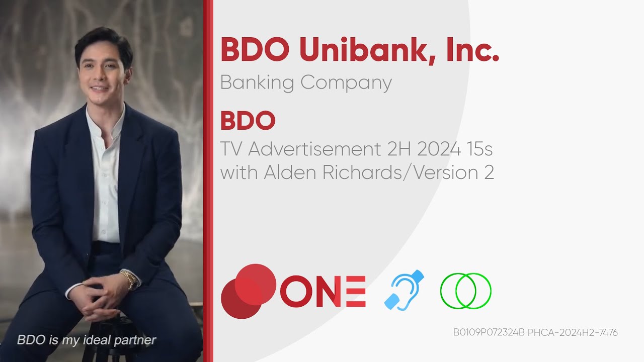 BDO TV Ad 2H 2024 15s with Alden Richards (Philippines, Version 2) [BCC ...