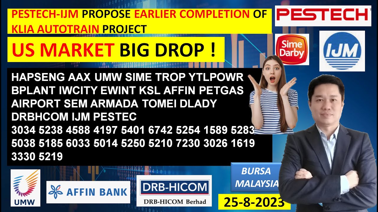 Daily KLSE BURSA UPDATE - 25-8-2023💥PESTECH-IJM PROPOSE EARLIER COMPLETION 💥US MARKET BIG DROP ...