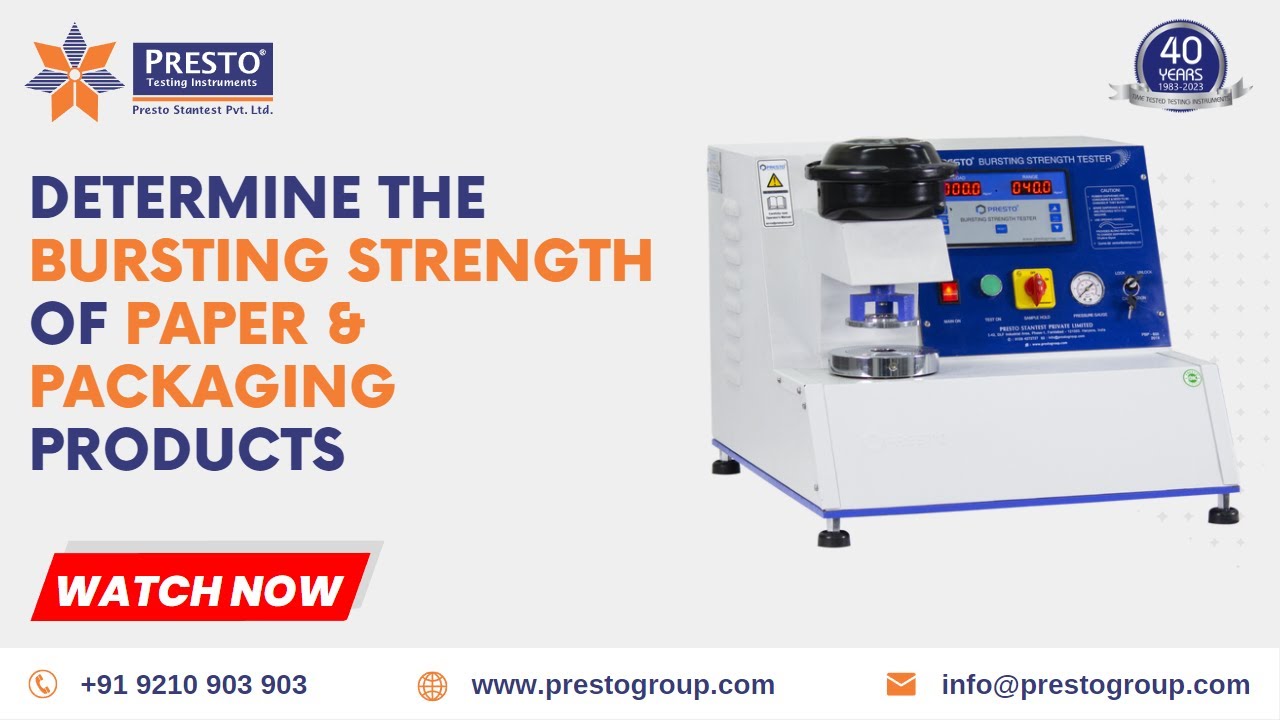 Presto bursting strength tester - Determine the bursting strength of ...