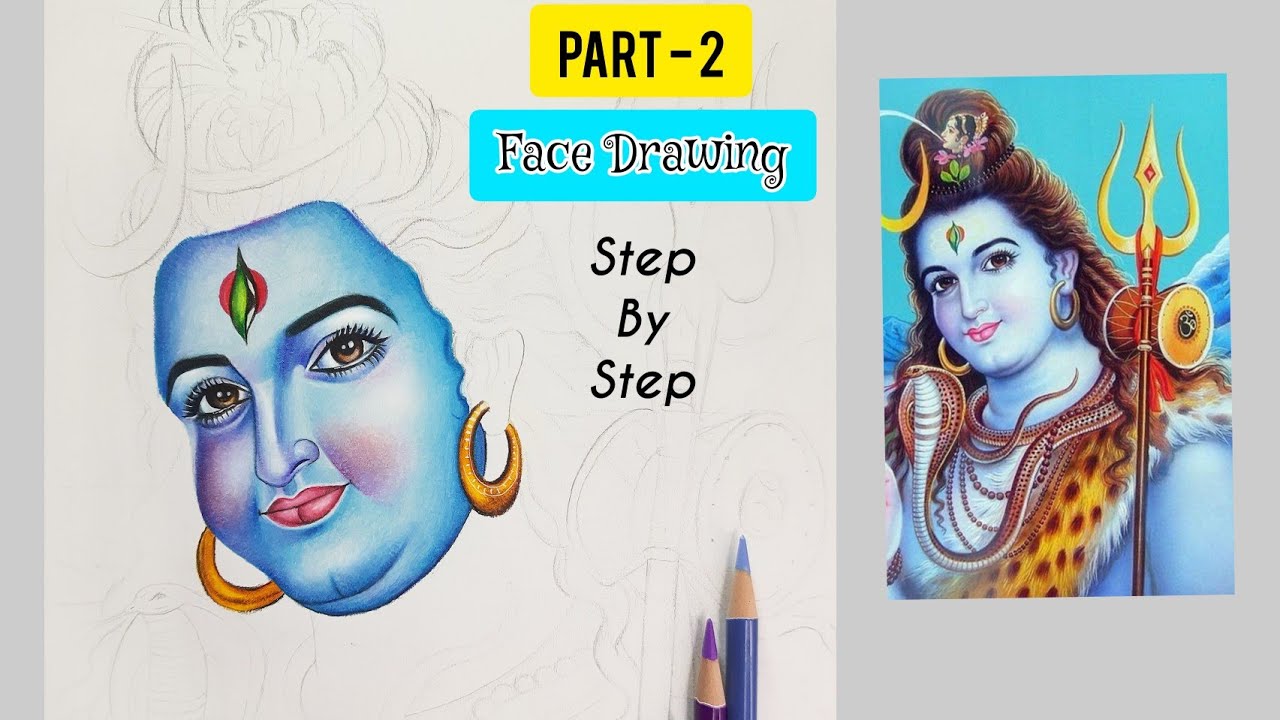 How to draw Lord Shiva , Step by Step Outline Tutorial | Shivratri ...