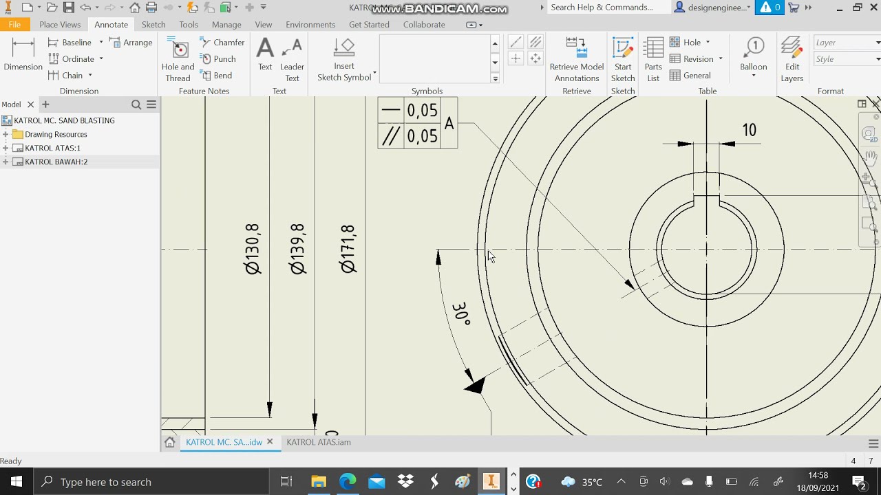 Autodesk Inventor - Menampilkan Simbol Garis Ulir - YouTube