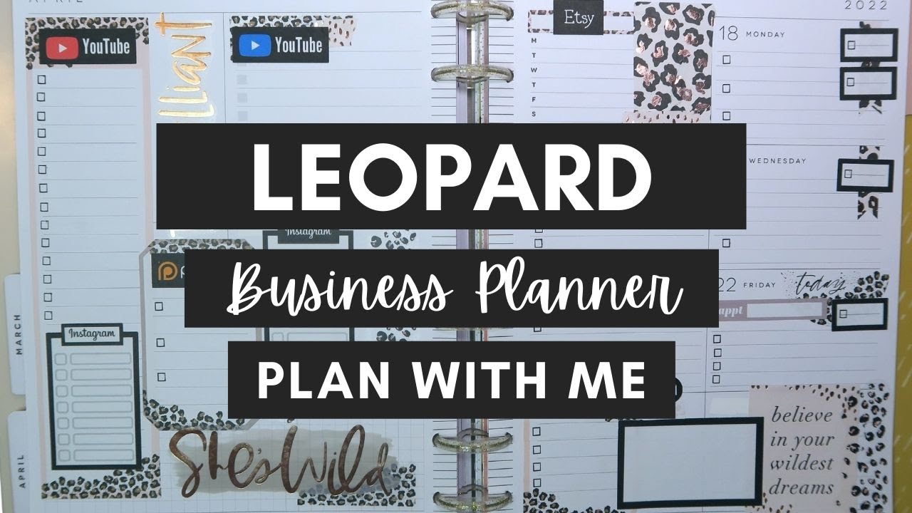 Leopard Wild Styled - Dashboard Plan With Me Business Planner - Happy ...