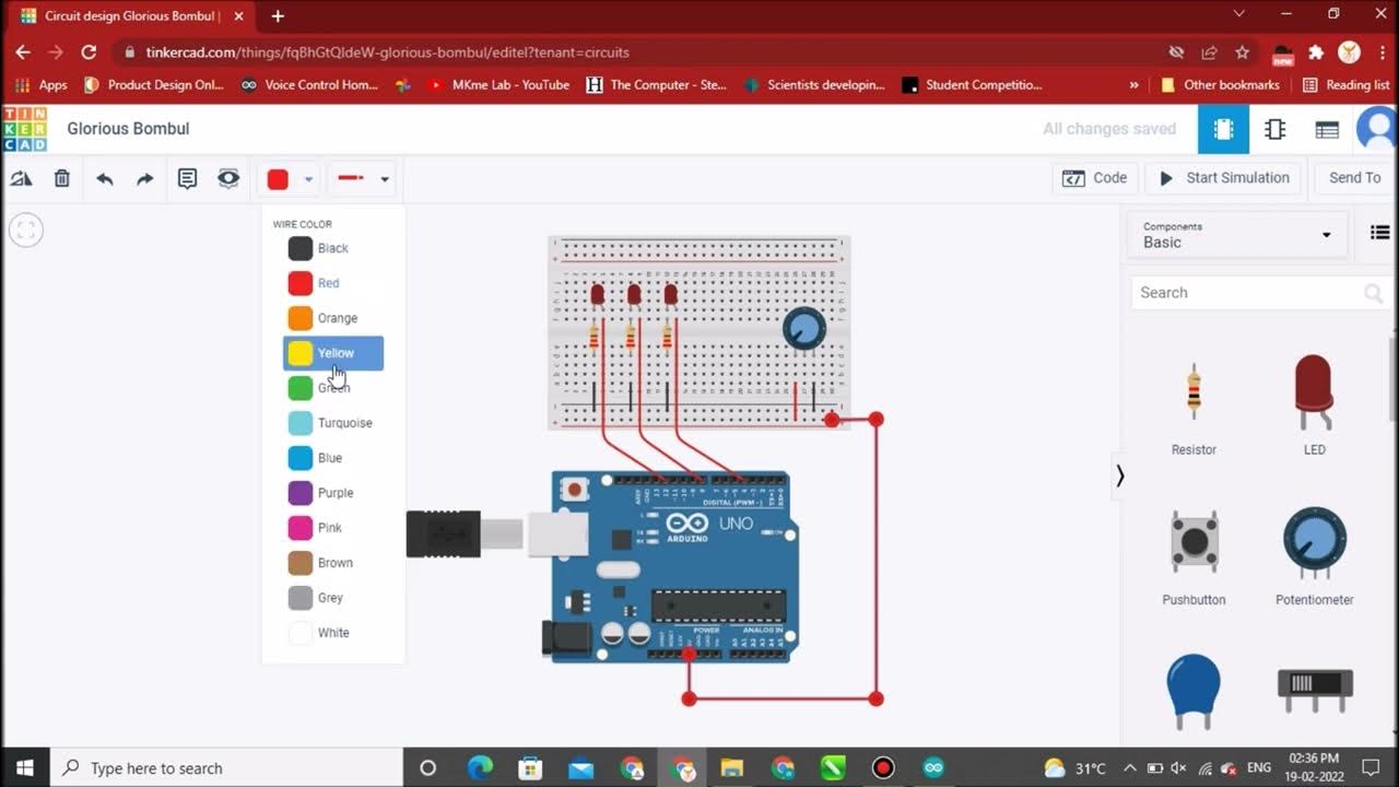 Arduino Uno with Potentiometer Simulation Using Tinkercad Simulation Software - YouTube
