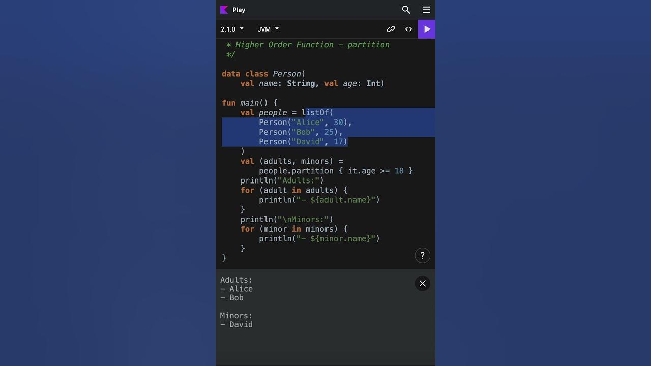 Kotlin HOF - partition - YouTube