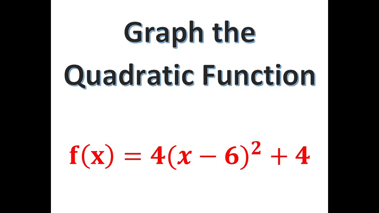 Sketch the Quadratic Function - YouTube