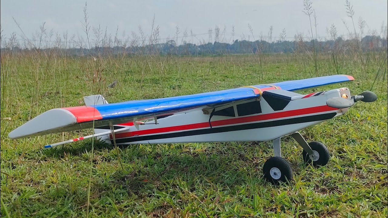 Maiden flight Rc plane trainer high wing , - YouTube