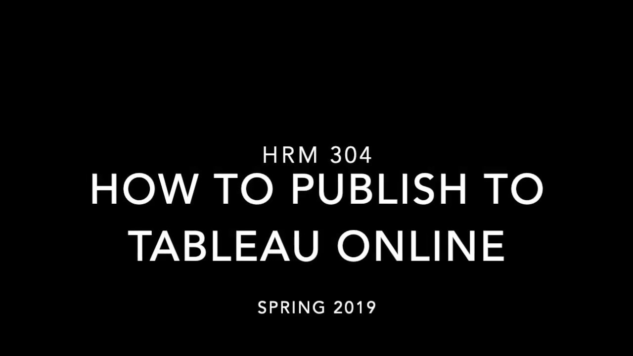 How To Publish To Tableau Online YouTube How To Publish To Tableau Online YouTube