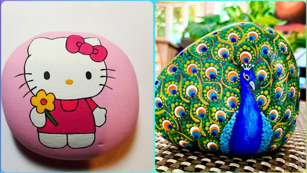 New and gorgeous pebble stone painting ideas || stunning pebble art ...