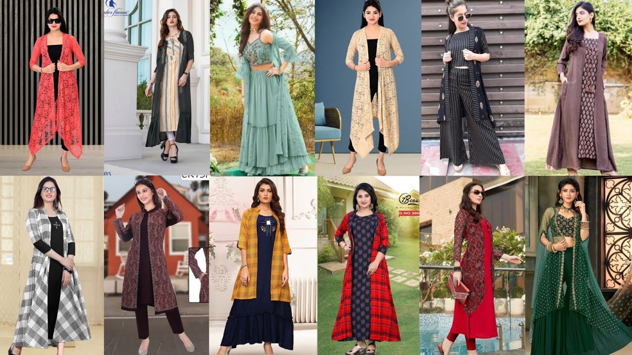 Trendy Long#Net Shrug Design|#Kurti With long#Shrug Design|Long Net# ...