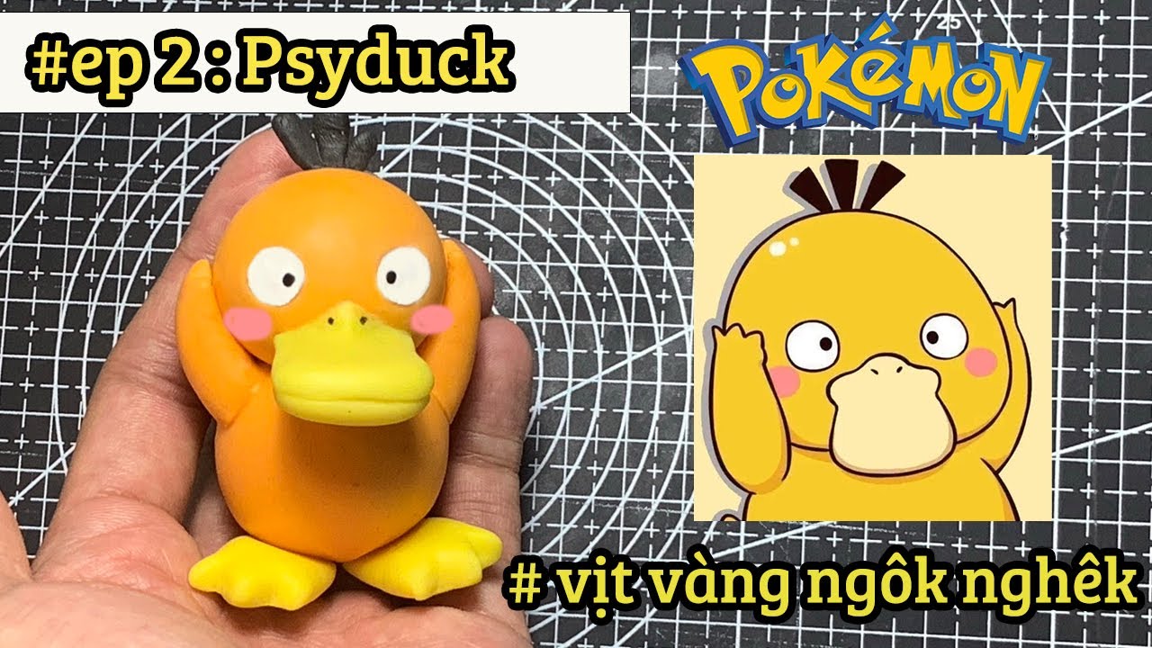How i make clay Psyduck |POKEMON Nặn Vịt Vàng ngu ngốc bằng đất sét ...