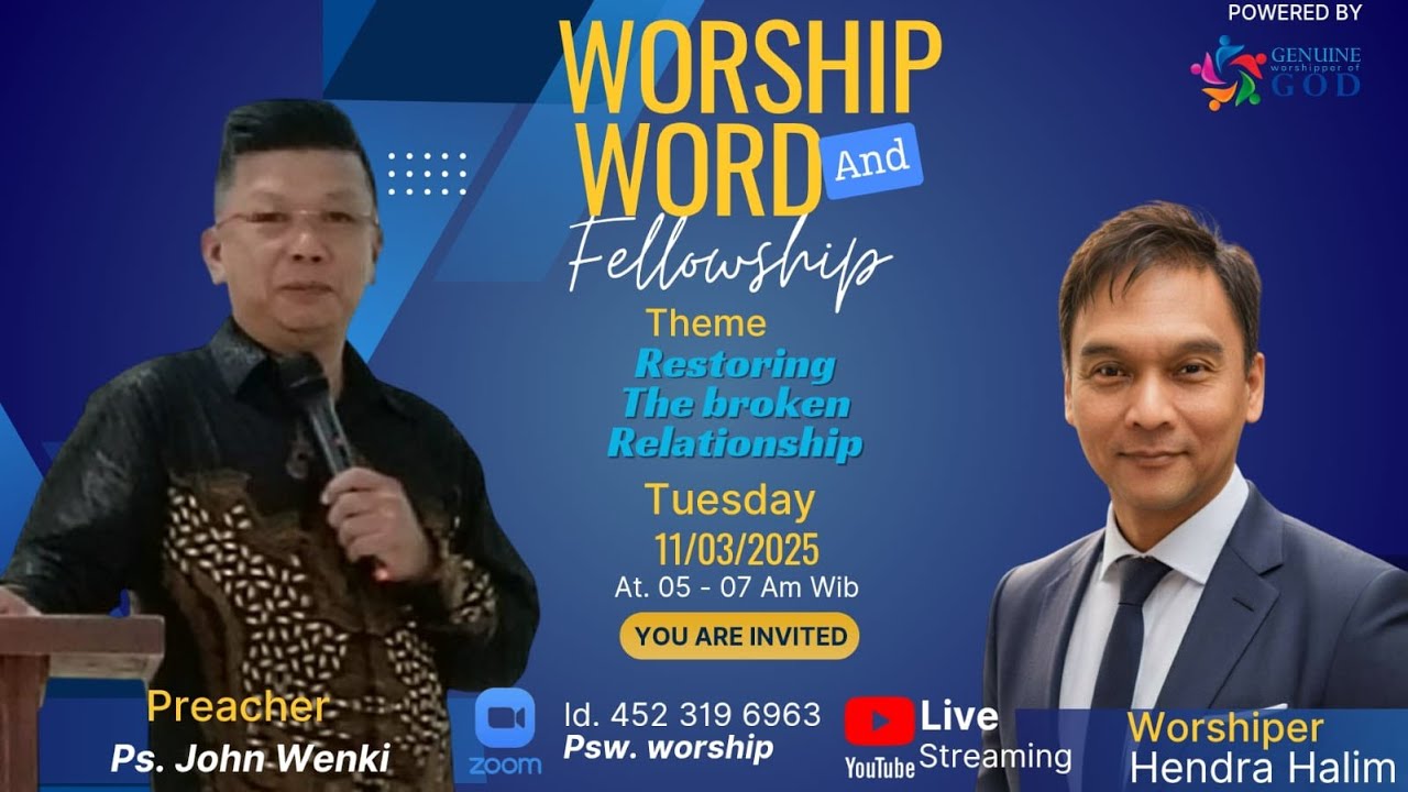 Worship : Hendra , Firman : Restoring The Broken and Relationship, oleh Ps. John Wenki - YouTube
