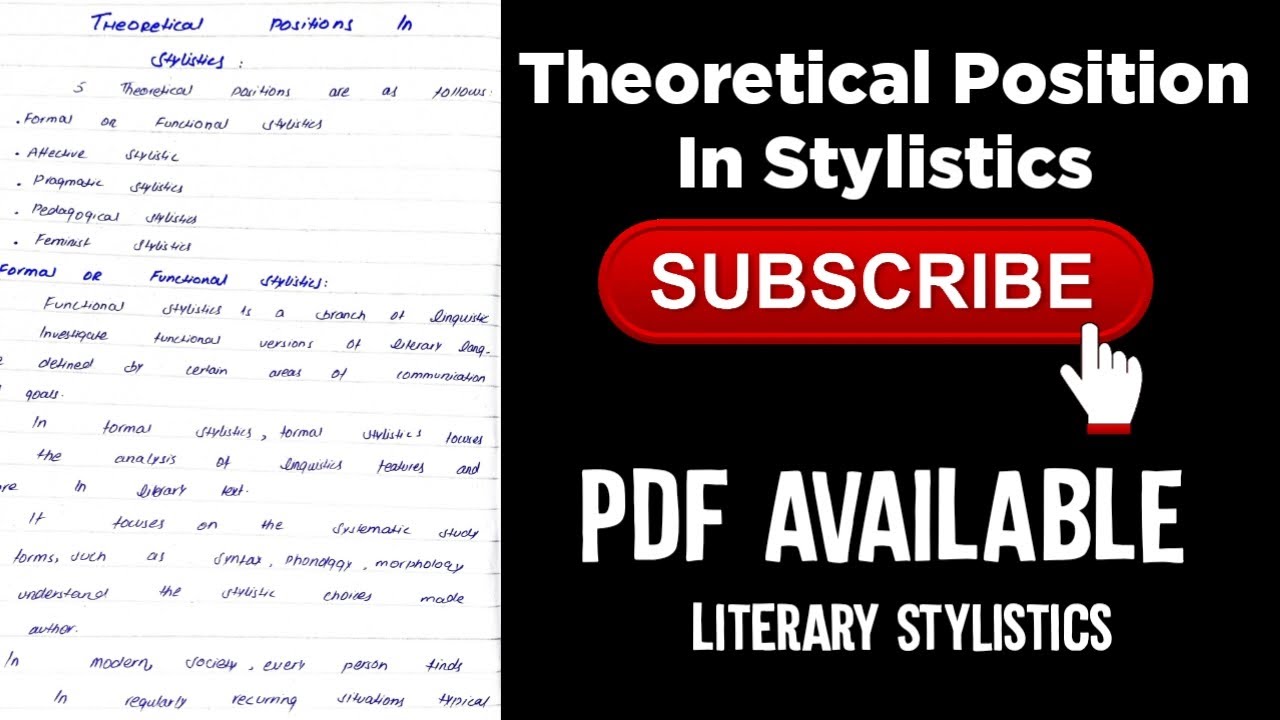 Theoretical Positions in Stylistic-Formal Stylistics-Affective ...