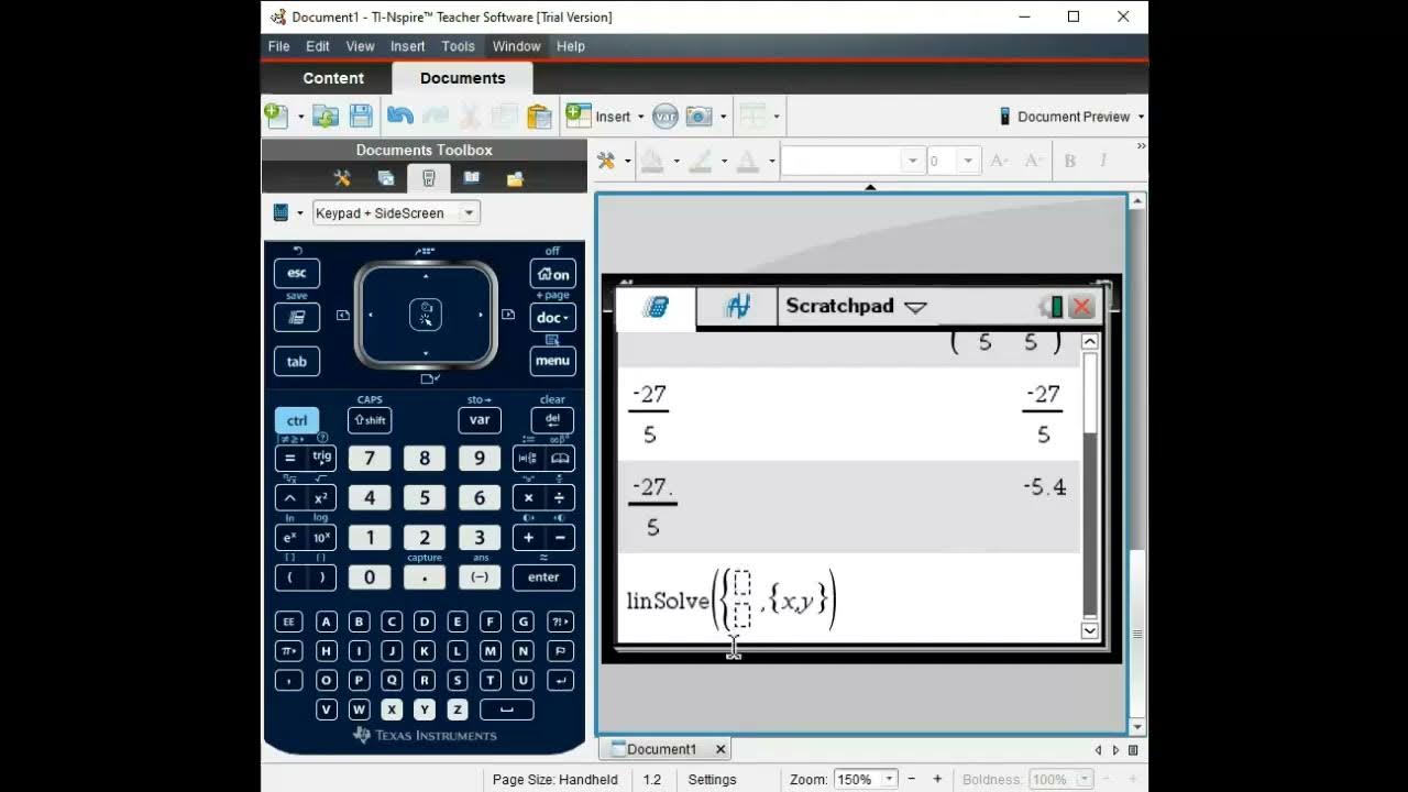 Systems Solver (graphing) TI Tutorial - YouTube