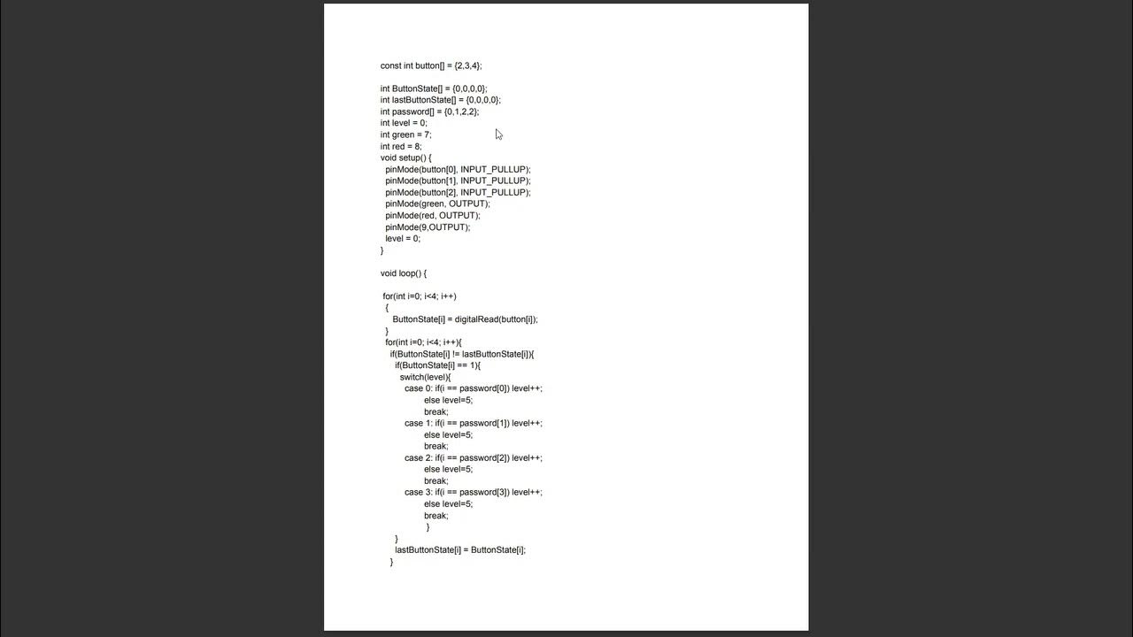 Push button based password protection system using Arduino - YouTube