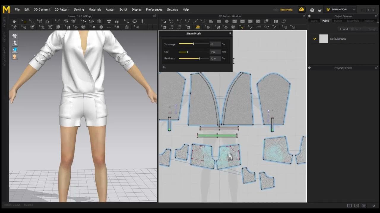 Marvelous Designer Tutorial Basic l Using the steam brush tool - YouTube