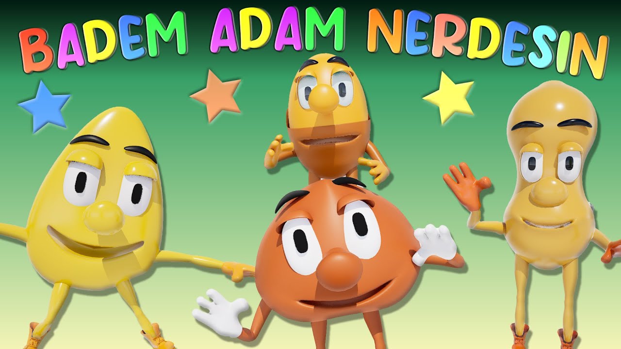 Badem Adam Nerdesin | Eğlenceli Çocuk Şarkıları Türkçe Çizgi Film Bebek ...