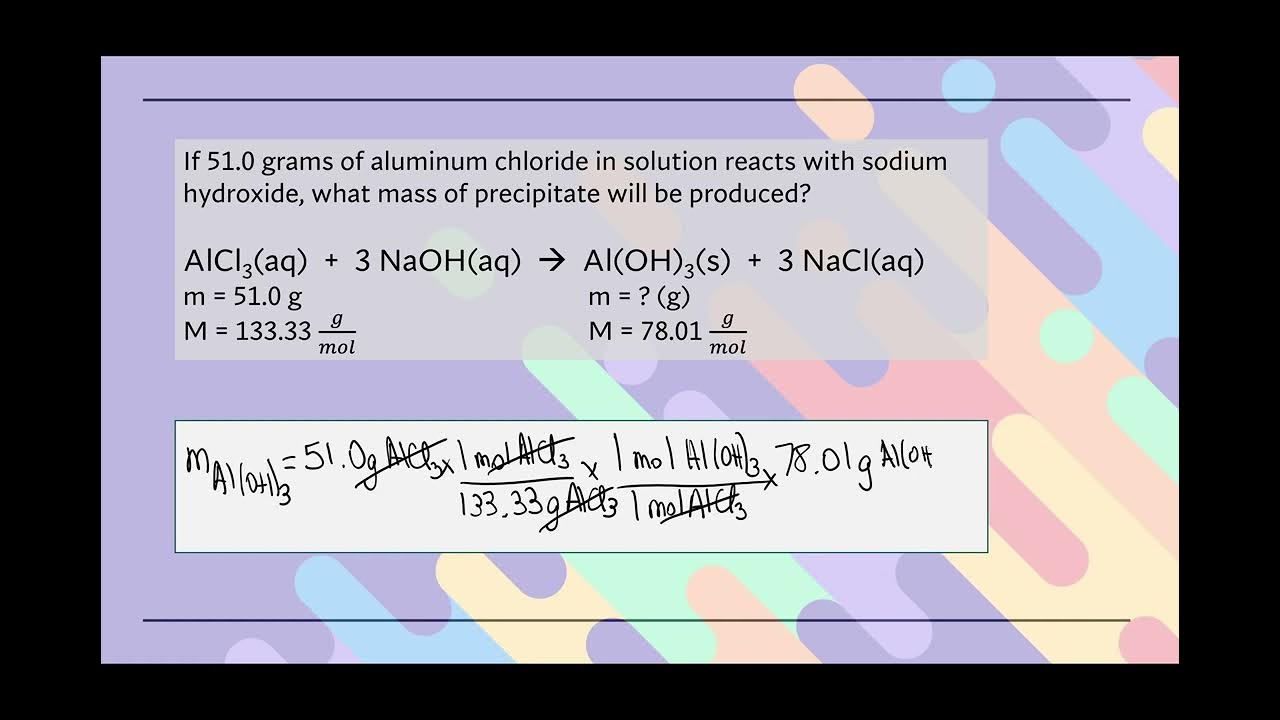 Chem 20 Unit D Gravimetry Stoichiometry Workbook Problem - YouTube