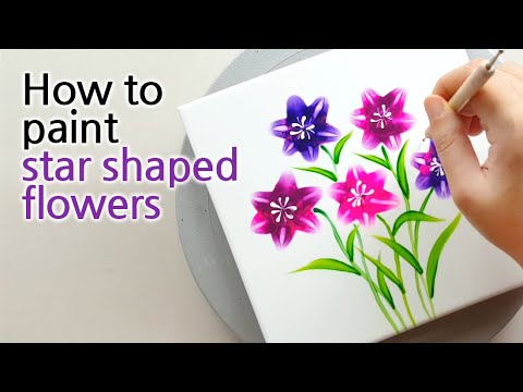 (781) How to paint star shaped flowers | Easy Painting ideas | for ...